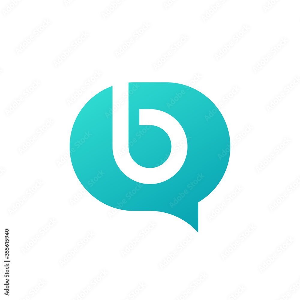 Letter b chat logo Stock Vector | Adobe Stock