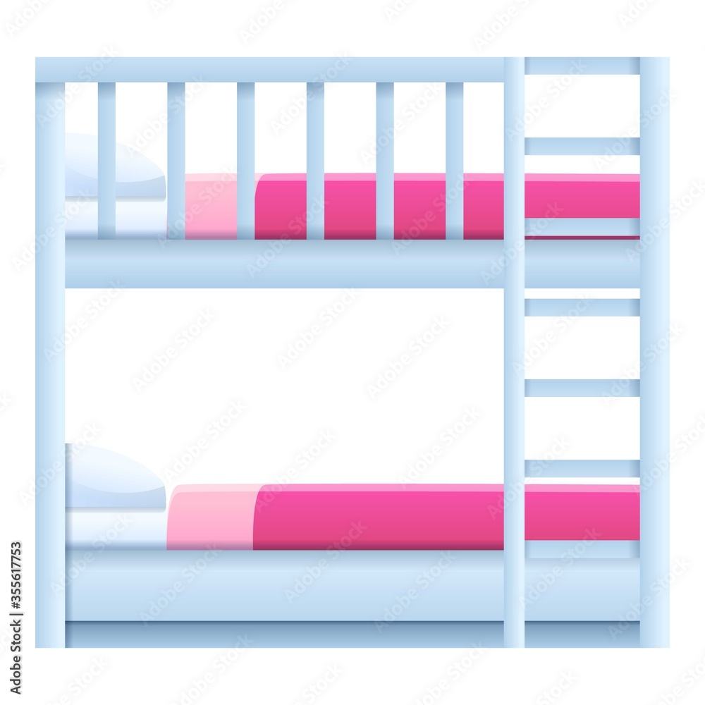 Kids bunk bed icon. Cartoon of kids bunk bed vector icon for web design ...
