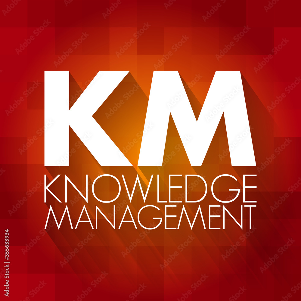 KM - Knowledge Management acronym, business concept background Stock ...