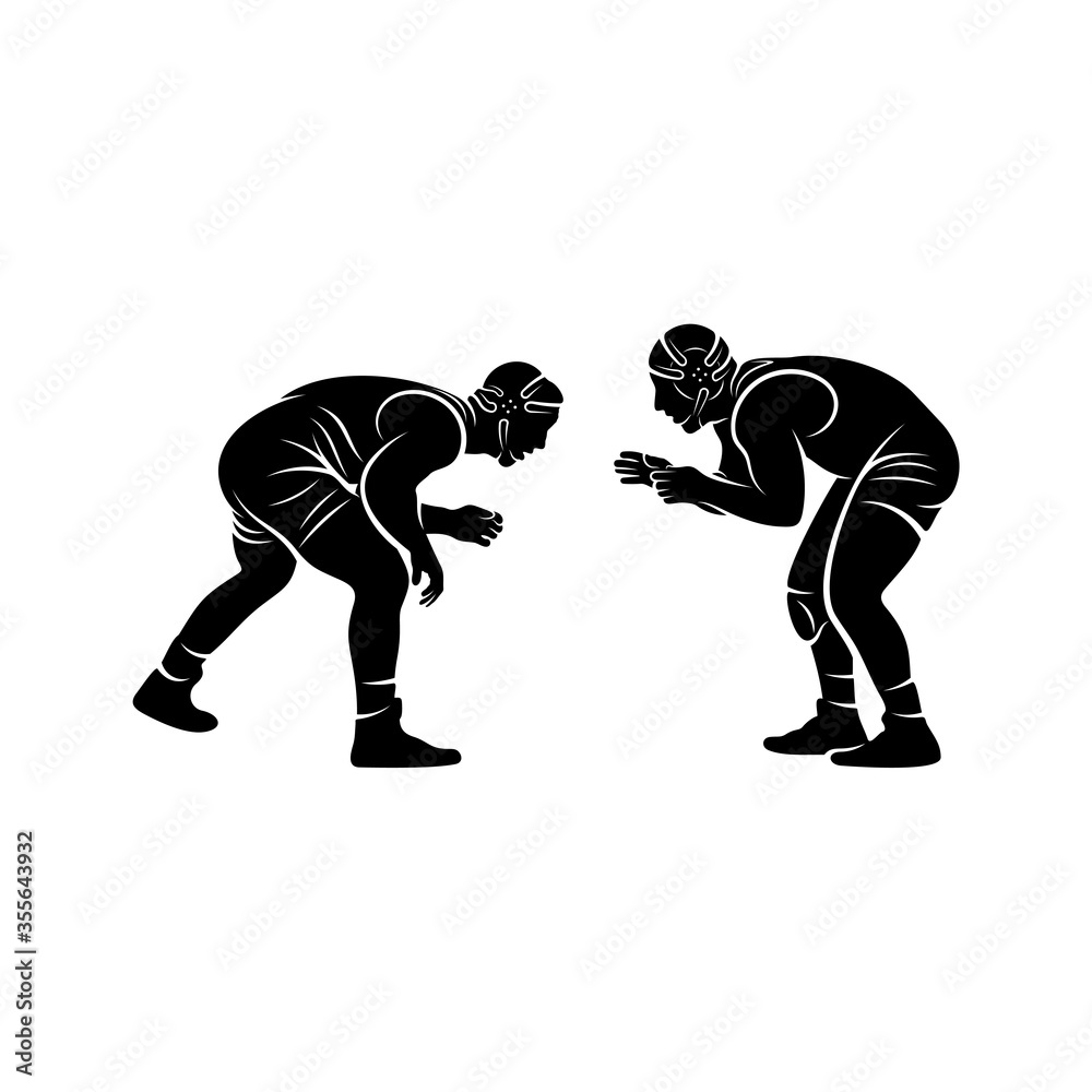 Wrestling logo vector template, Illustration symbol, Silhouette design ...