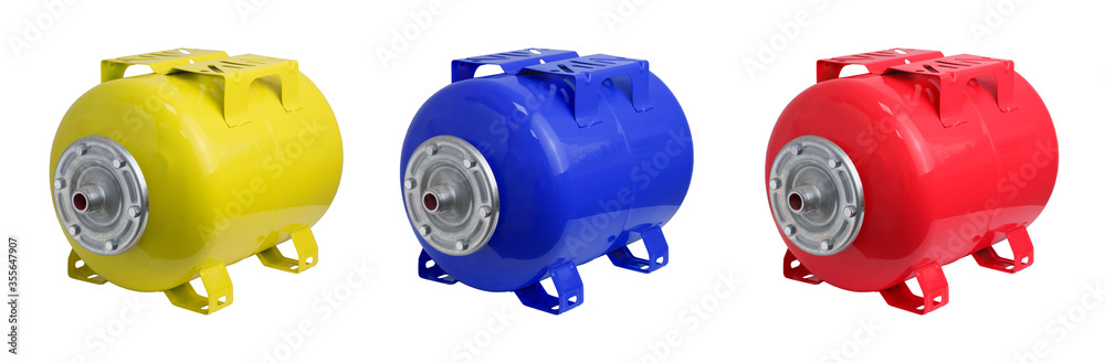 Expansion tanks for a pump station. Red Pump booster pressure vessel ...