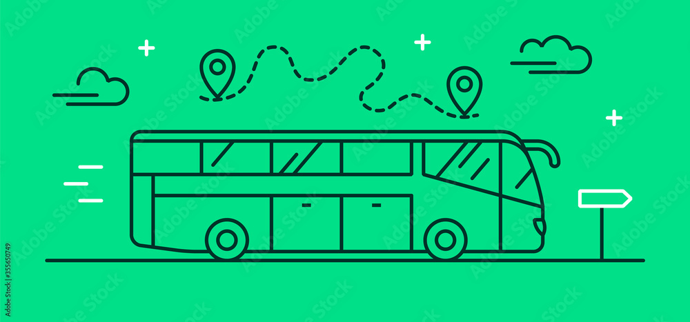 Flat vector illustration on the theme of logistics, transport and ...