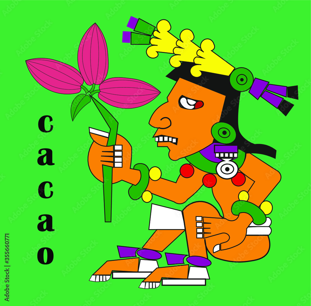 Cacao. Ethnic patterns of Native Americans art: the Aztec, Inca, Maya ...