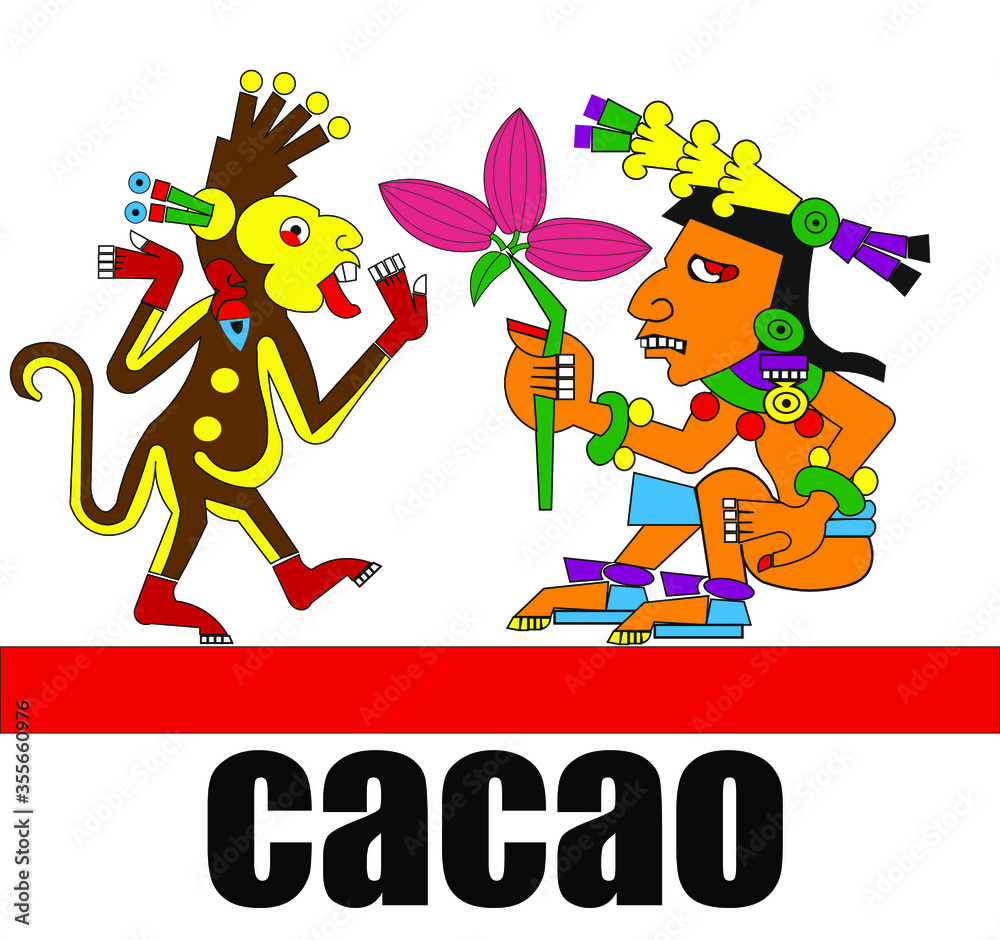 Cacao. Ethnic patterns of Native Americans art: the Aztec, Inca, Maya ...