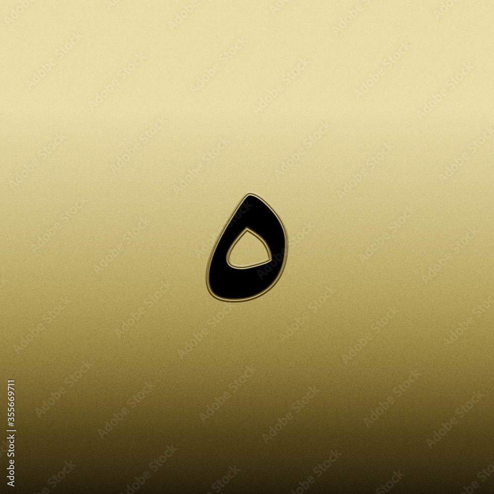 Alphabet Arabic. Letter heh on gold background. Stock-Illustration ...