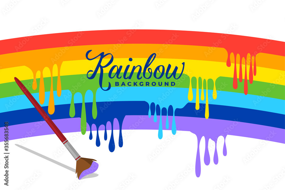 rainbow painting background with paint brush design Stock Vector ...