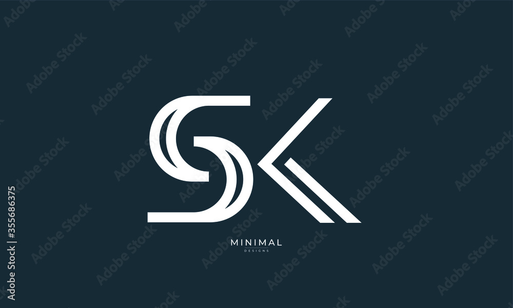 Alphabet letter icon logo SK Stock Vector | Adobe Stock