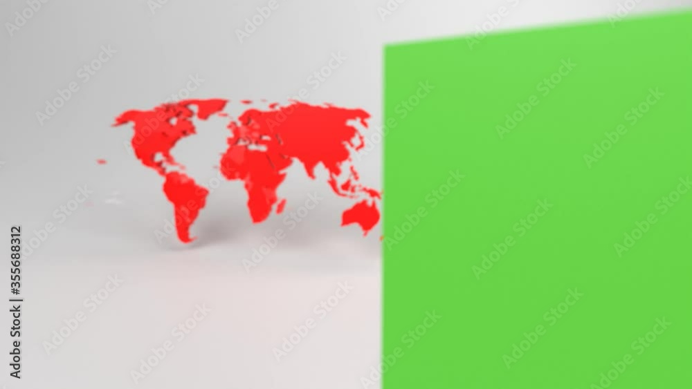 3D World Map with Green screen on the Artboard Dolly Zoom animation ...