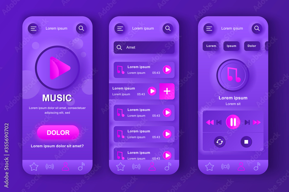 Music player unique neumorphic design kit for app. Favorite playlist ... Music player unique neumorphic design kit for app. Favorite playlist ...
