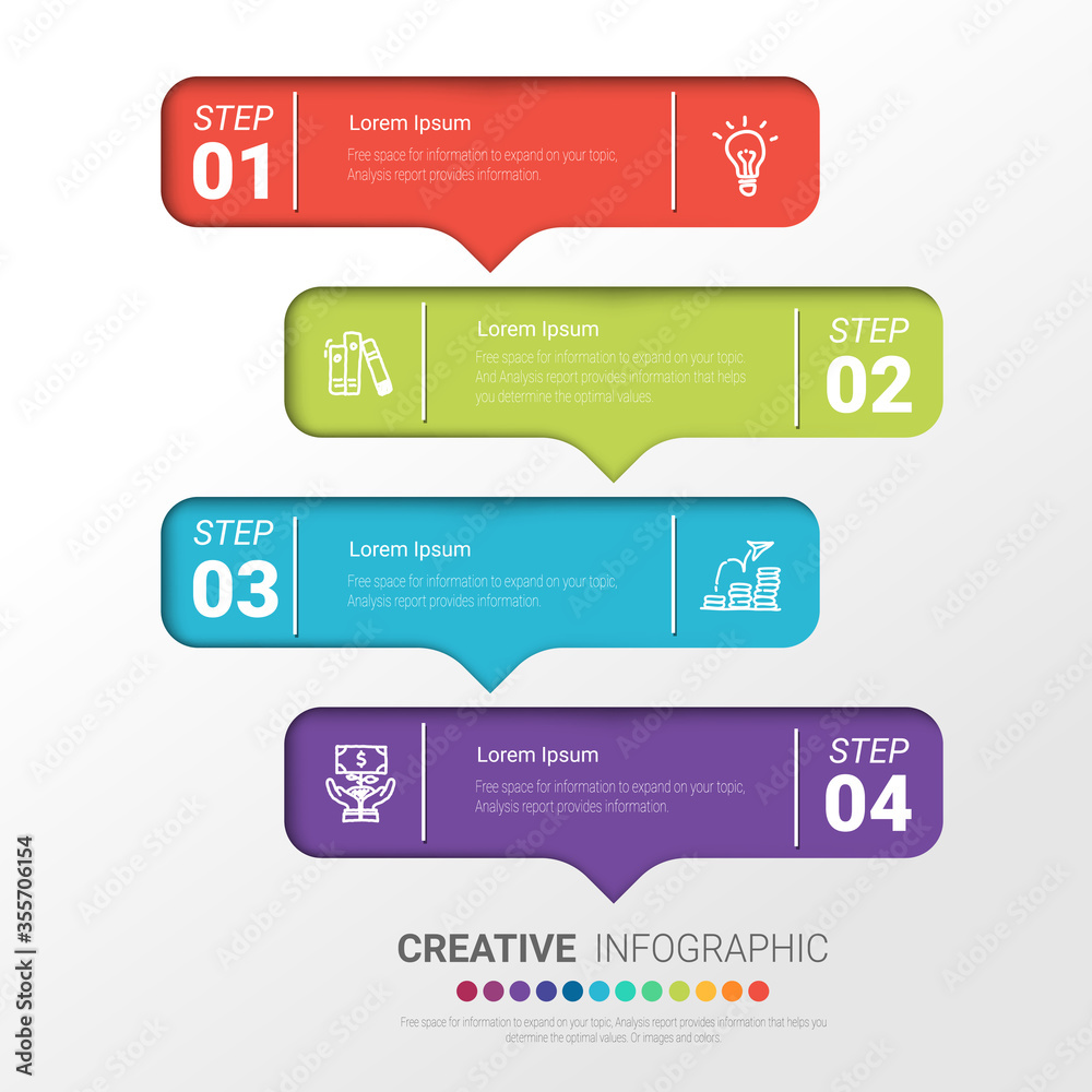Colorful template business concept timeline arrows. Infographics layout ...