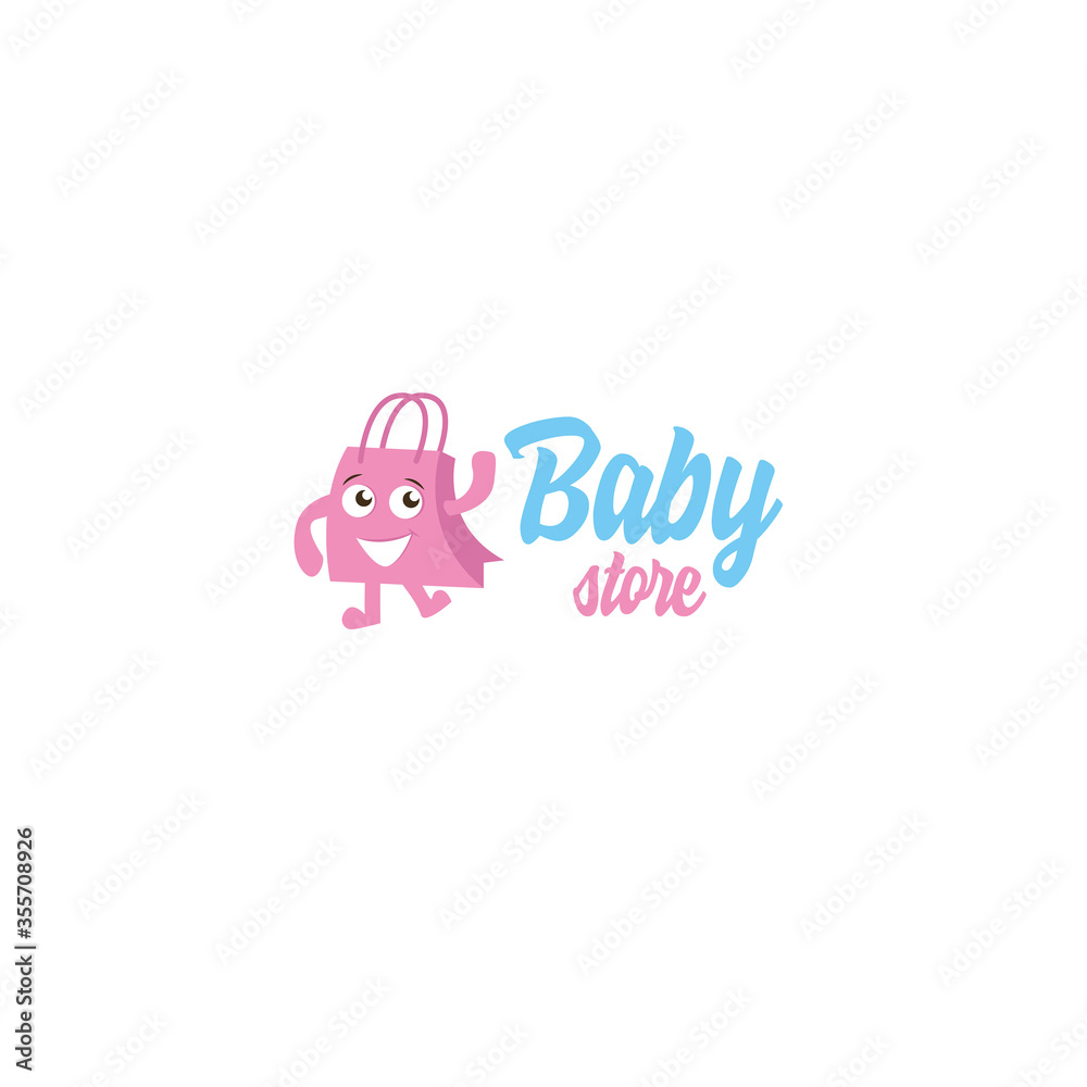 Logo for a children's store. Logo abstract white background. Character ...