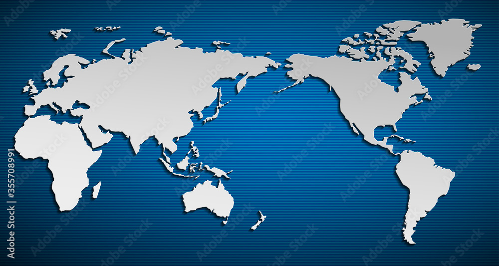 Image of a flat world map with a colorful blue background. Stock Vector ...