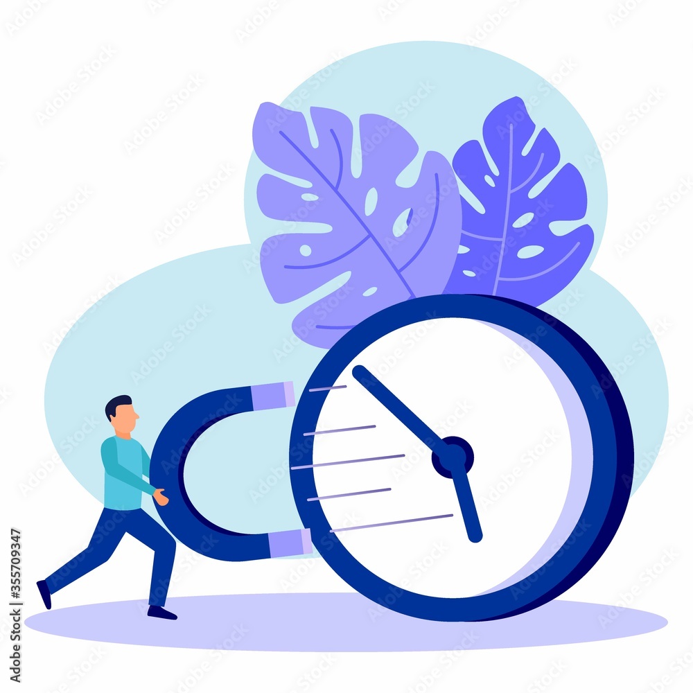 Vecteur Stock Businessmen set large clocks on a white background, the ...