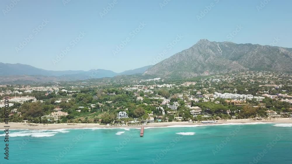 Sensational aerial view of luxury, exclusive area Marbella, golden mile ...