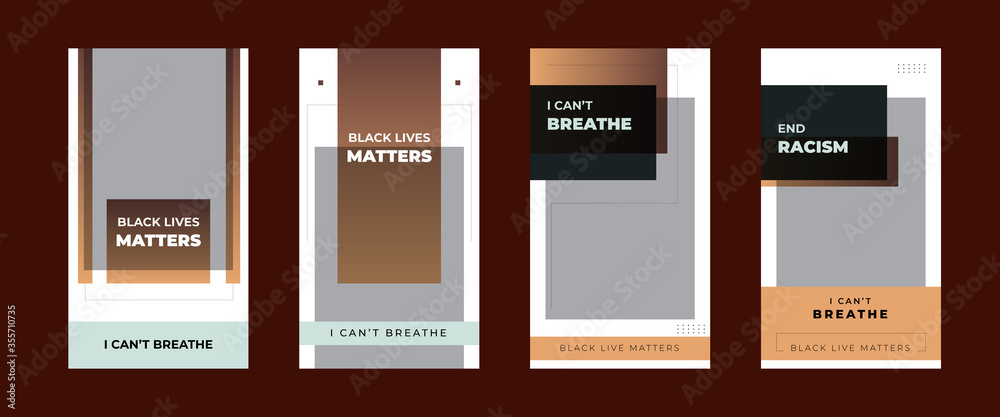 Vector set of black lives matter promotional social media post stories ...