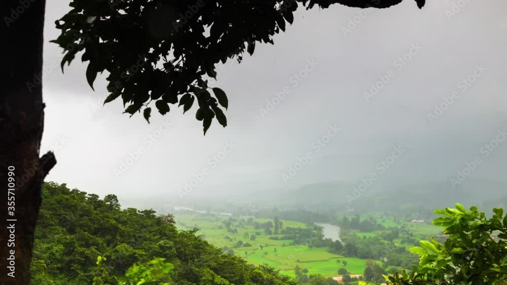 Timelapse of rain and wind passing through the valley. Extremely windy ...