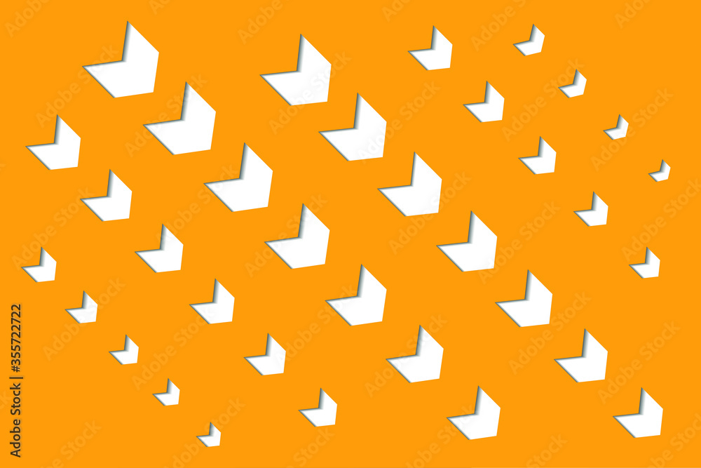 Diagonal arrow symbol cutout on plane paper realistic background Stock ...