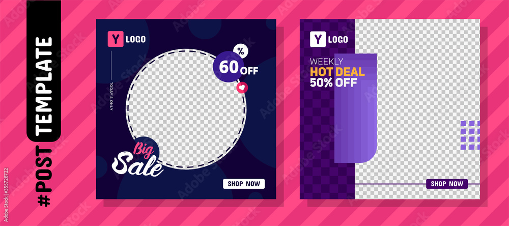 Simple Editable Post Template Social Media Banners for Digital ...