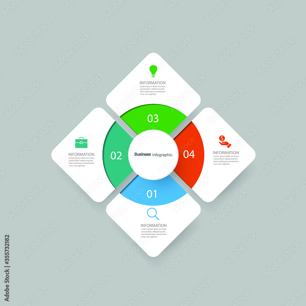 Infographic vector, graph. presentation. Business concepts, parts ...