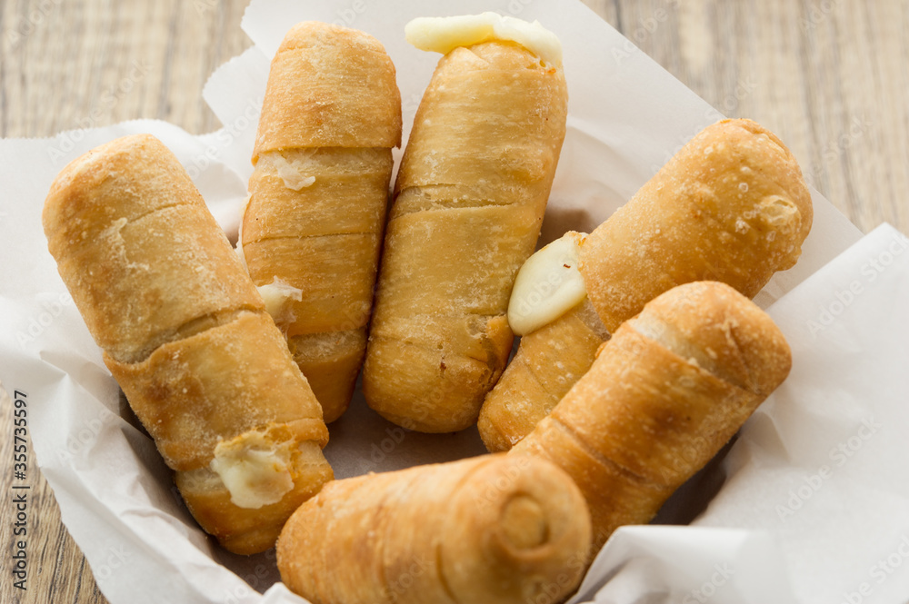 Tequeños authentic original Venezuelan appetizer. Deep fried filled ...