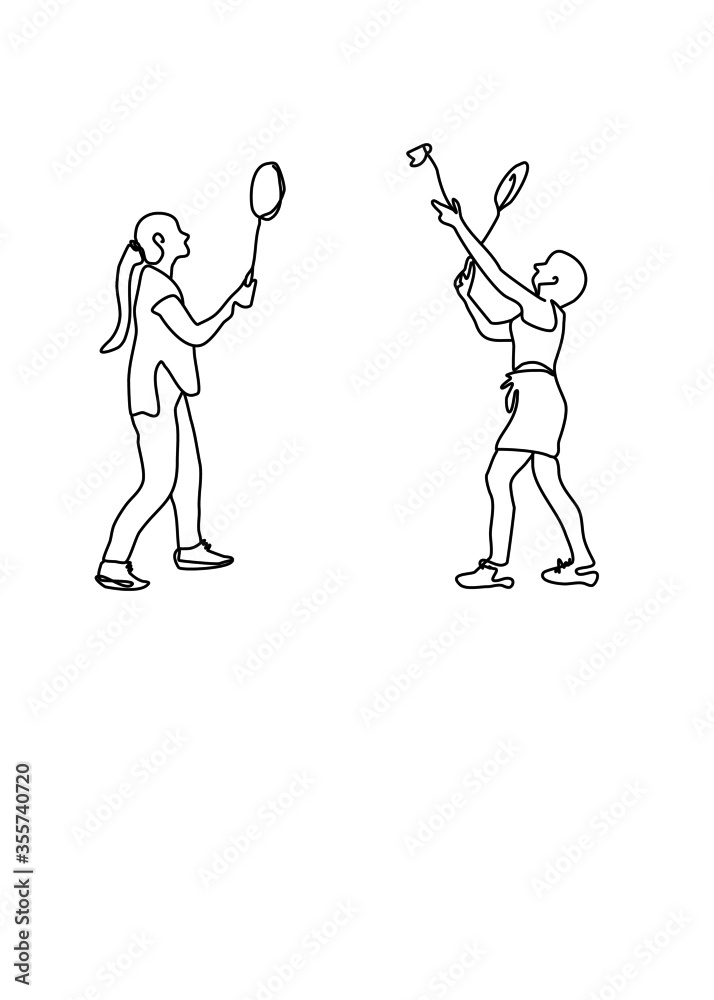 Continuous line drawing, Sport people activities, Stock Vector | Adobe ...