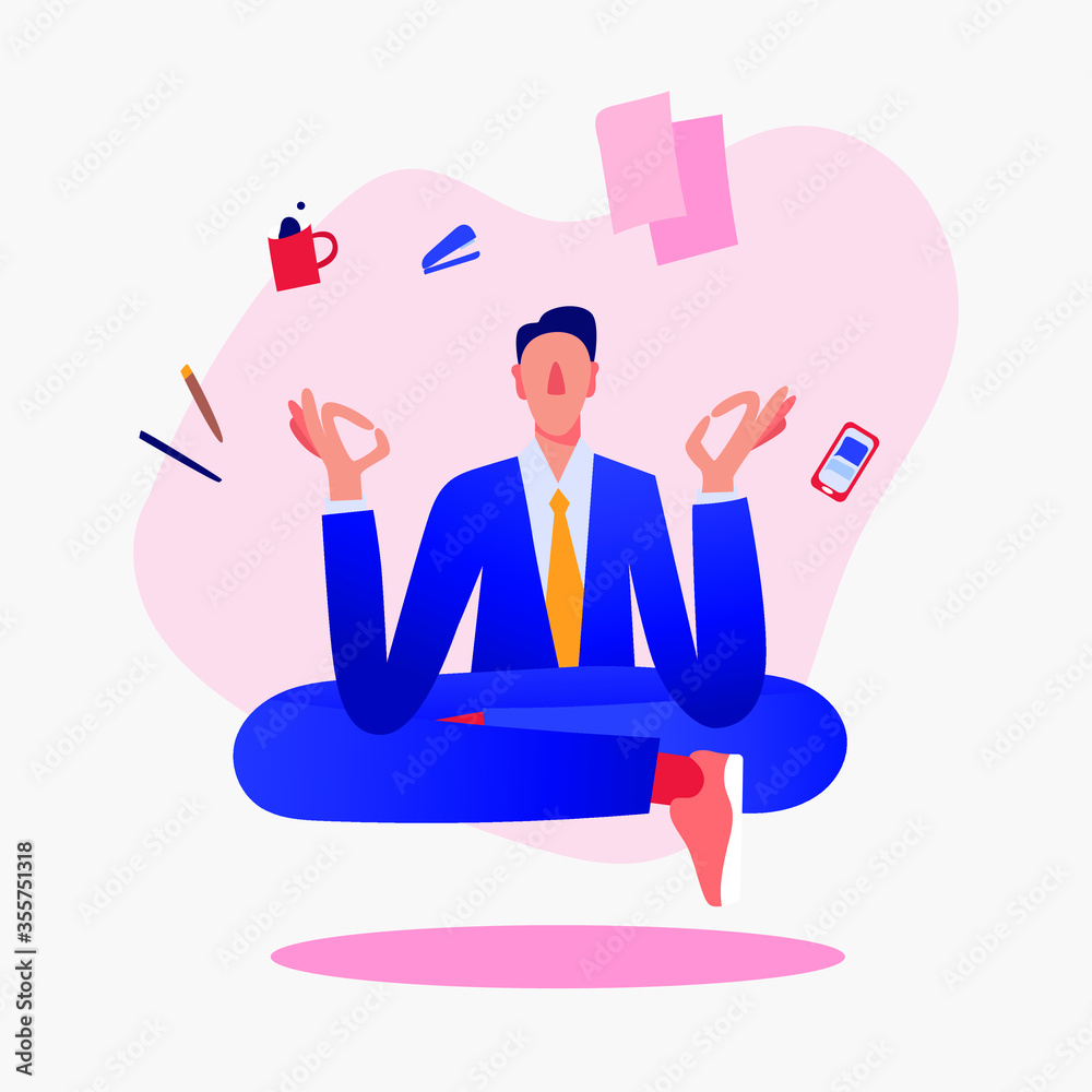 Simple illustration showing businessmen trying to find a balance and ...