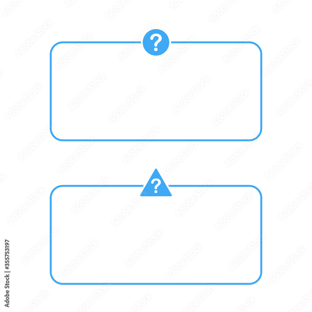 Notification messages question or information icon set. Blue rounded ...