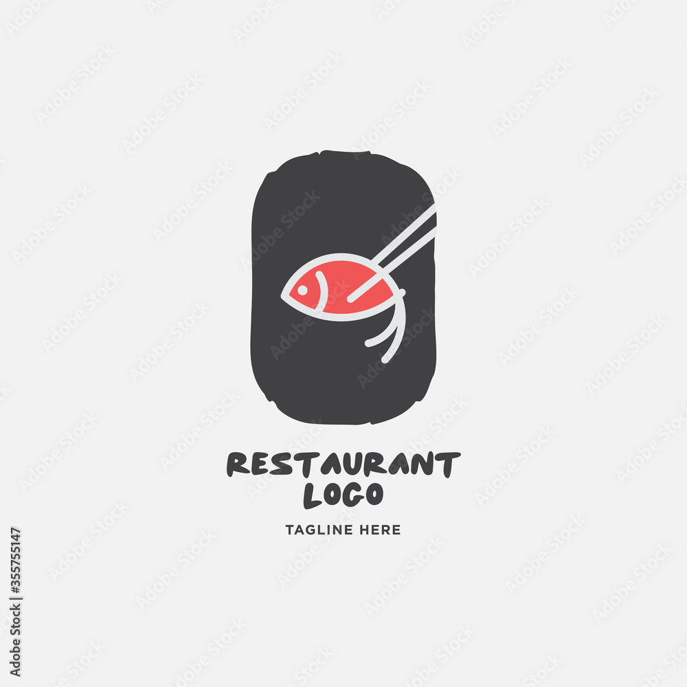 Fish and seafood restaurant logo, BBQ Fish and Sushi logo, Fish logo ...
