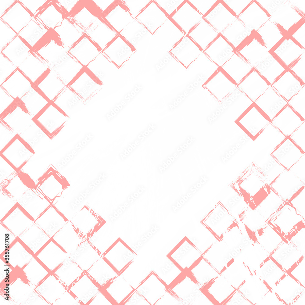 retro square pattern in grunge design. brush vector drawn and combining ...
