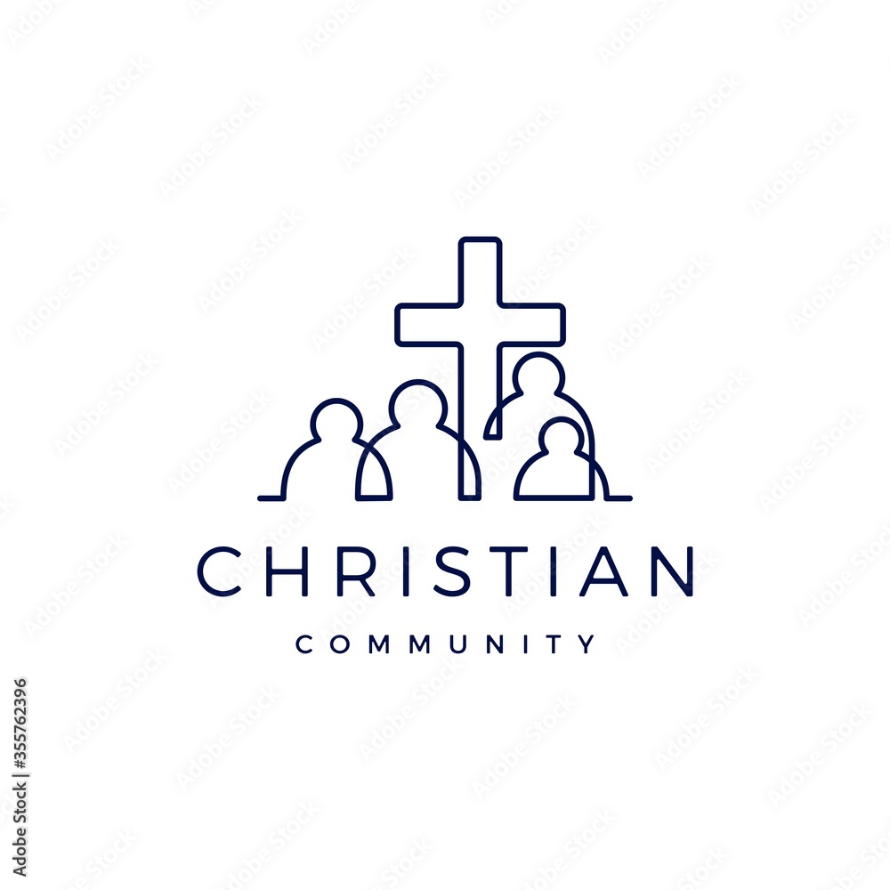 christian community people family logo vector icon illustration Stock ...