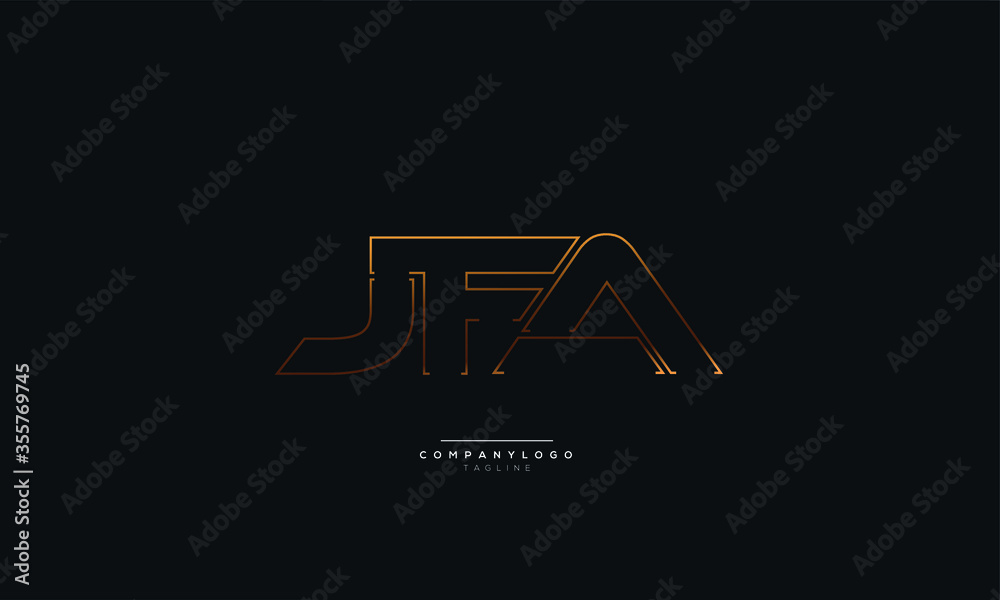 JFA Letter Logo Alphabet Design Icon Vector Symbol Stock Vector | Adobe ...