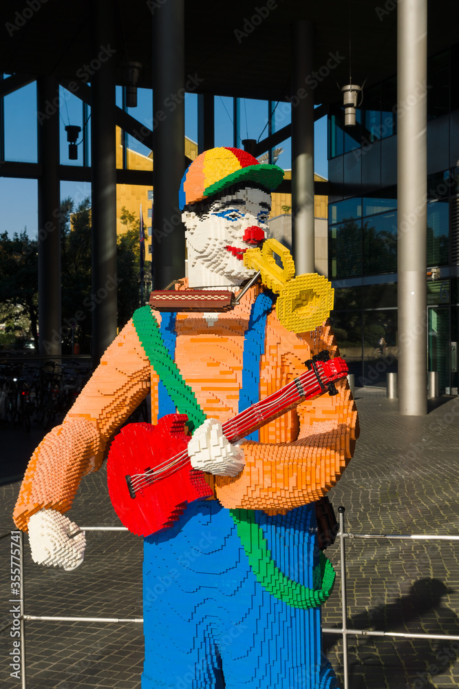 BERLIN - AUGUST 31, 2012: Musician of LEGO bricks in front in the ...