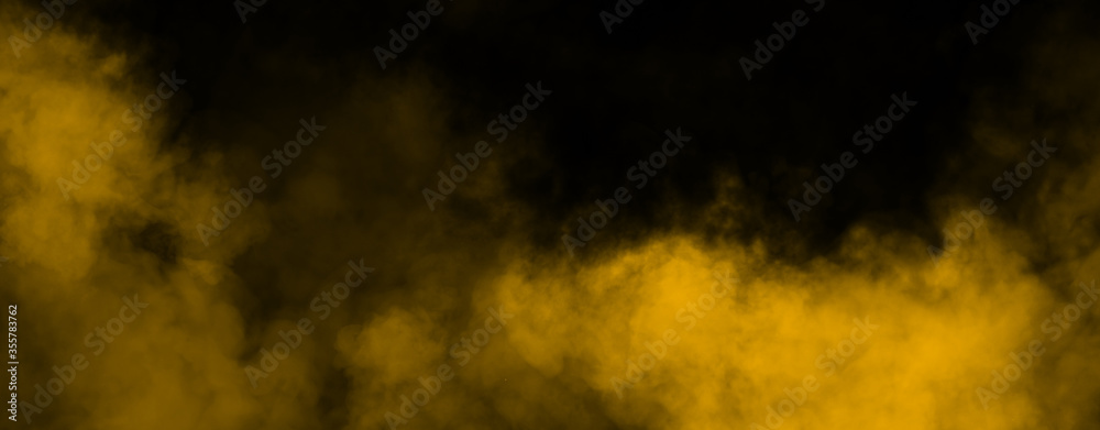 Panoramic fog mist texture overlays. Abstract yellow smoke isolated ...