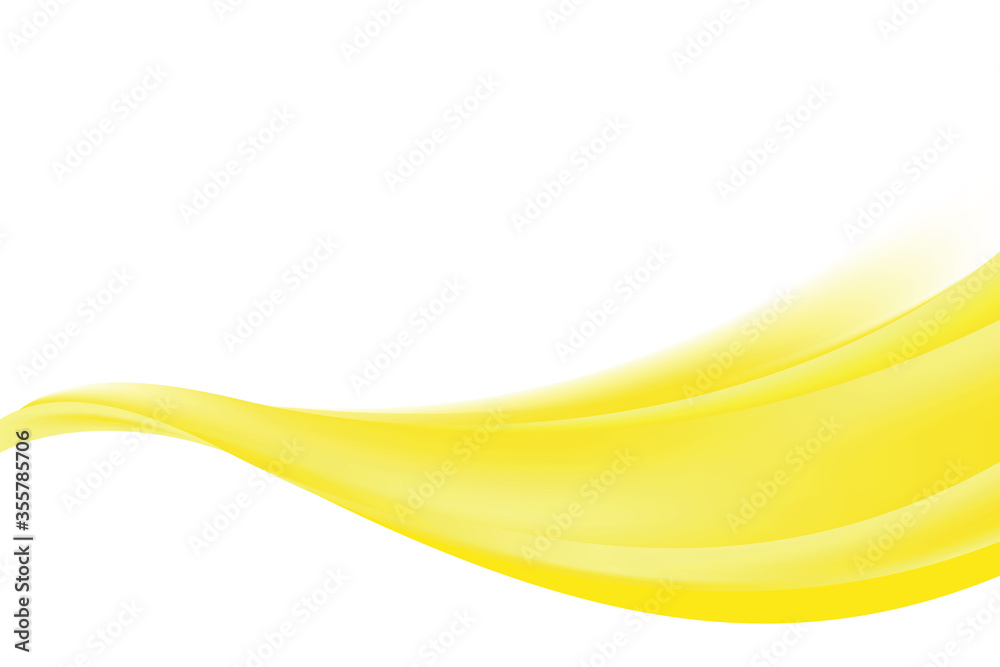 Abstract Smooth Yellow Wave Background Design, Fresh Stylish Yellow ...