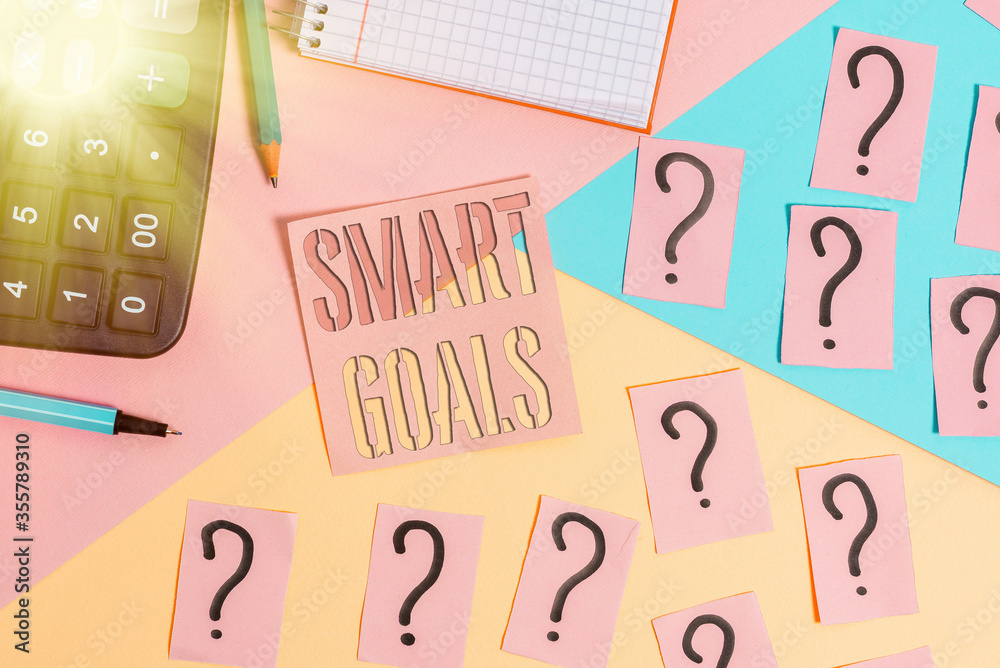 Text sign showing Smart Goals. Business photo showcasing mnemonic used ...