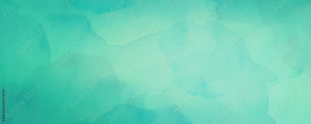 blue green paper background with watercolor fringe bleed and blotches ...