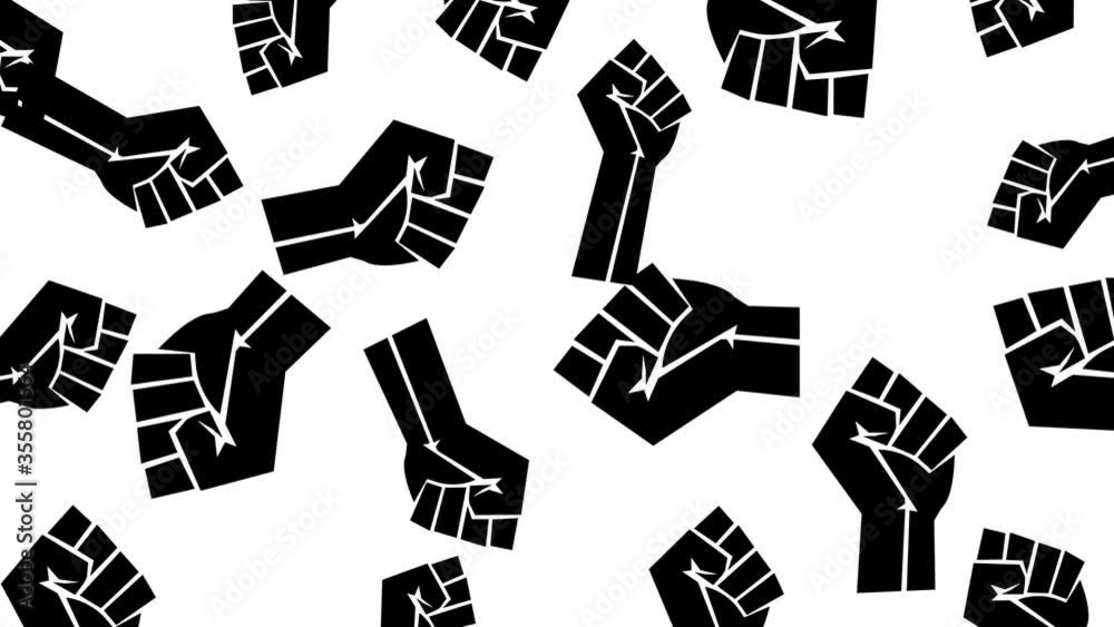 Black fists moving - animation on white background. BlackLivesMatter ...