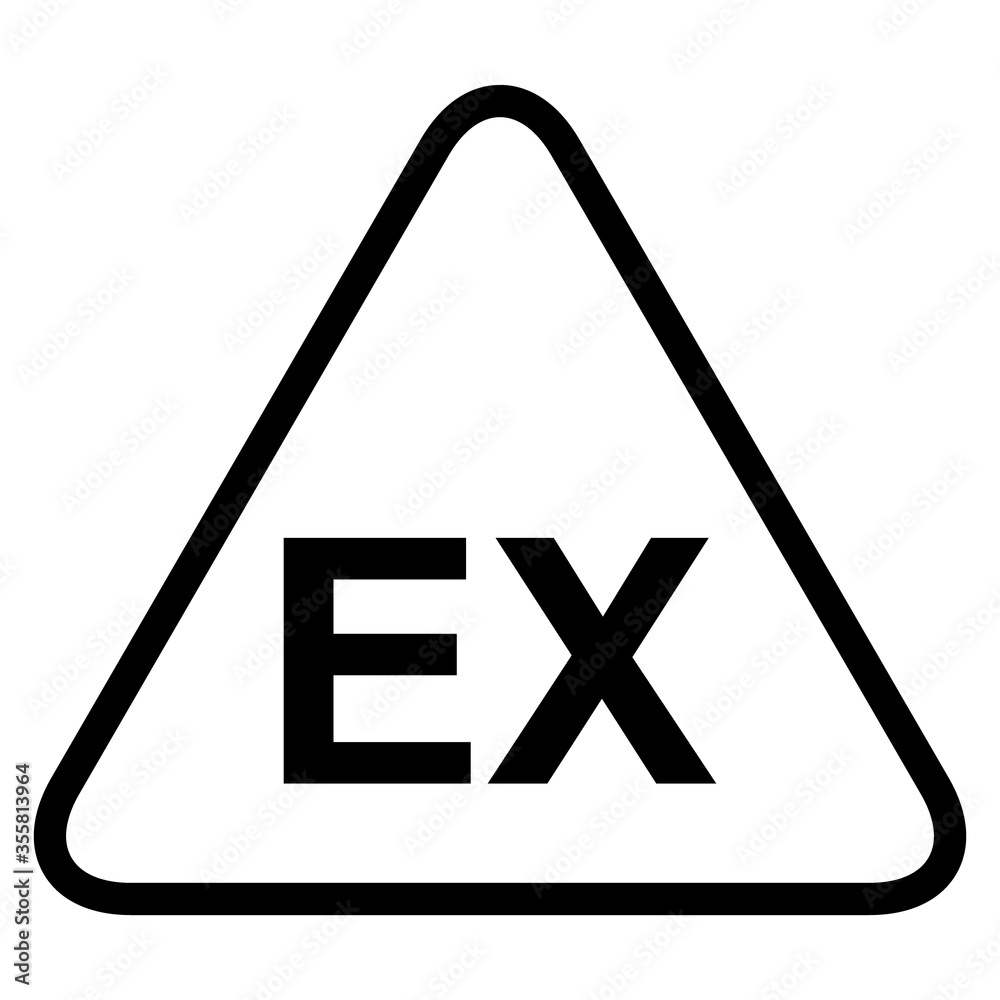 Explosive EX icon, danger symbol isolated on white background. Vector ...
