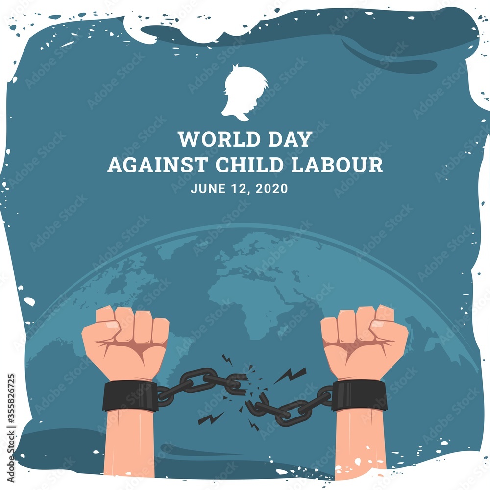 World day against child labour background with children as a worker ...