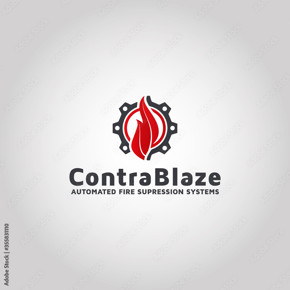 automated fire suppression systems logo template design Stock Vector ...