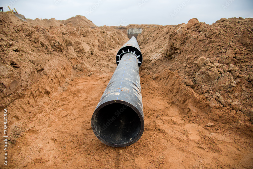 Sewer pipes for laying an external sewage system at a construction site ...