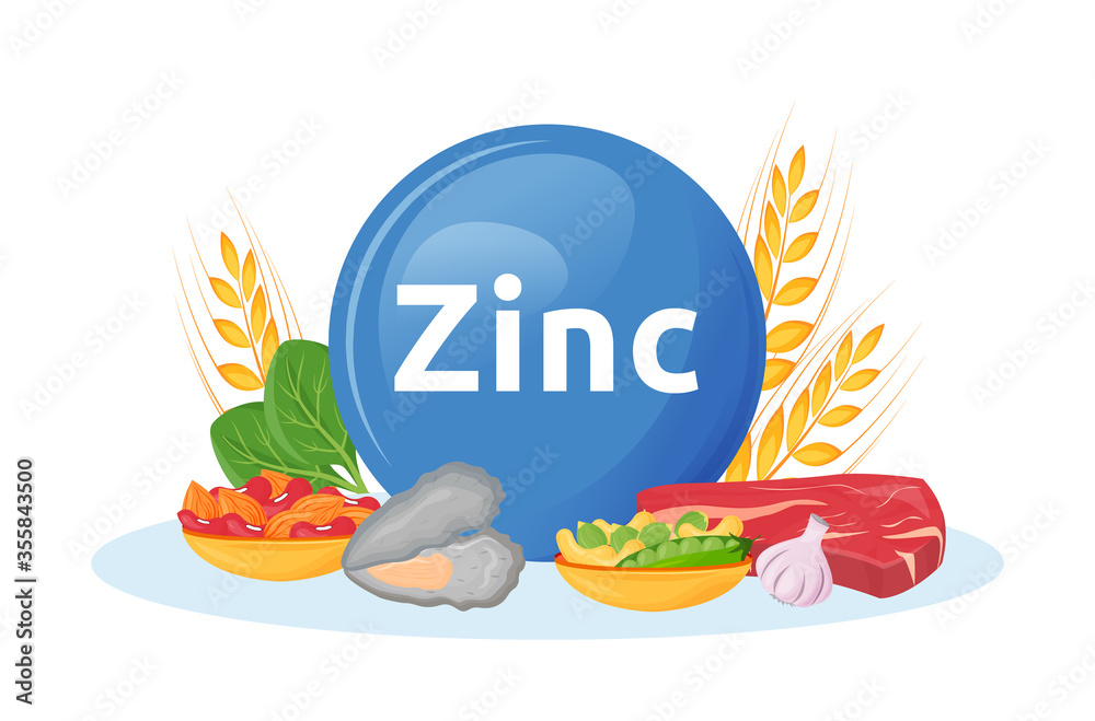 Poster Products rich in zinc cartoon vector illustration – Wall Art ...