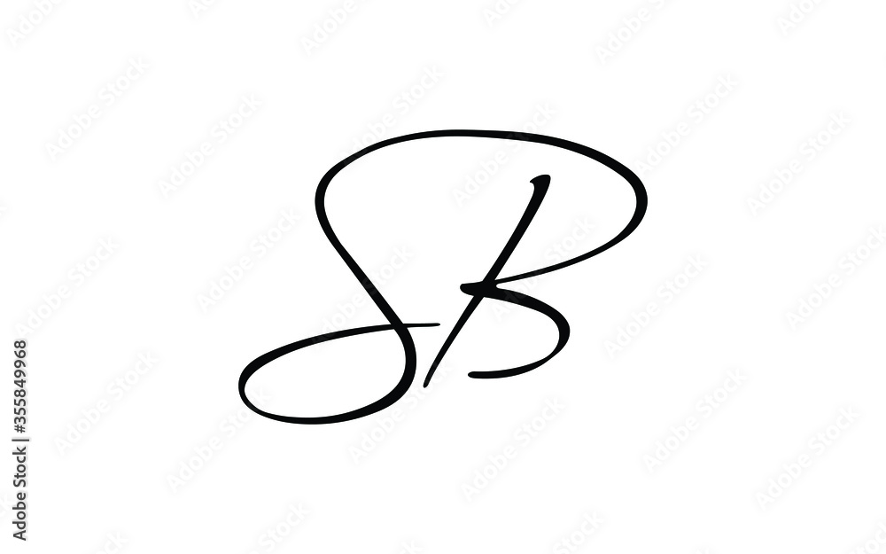 bs or sb Cursive Letter Initial Logo Design, Vector Template Stock ...