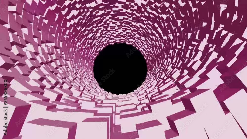 Mapping VJ Loops. 3D Video Mapping. Rotating tube made of moving cubes ...
