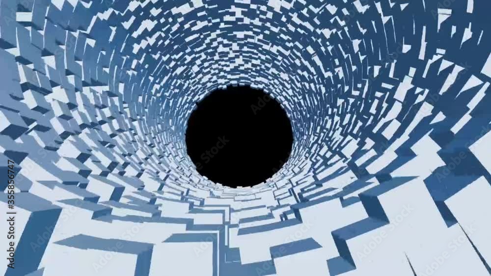 Mapping VJ Loops. 3D Video Mapping. Rotating tube made of moving cubes ...