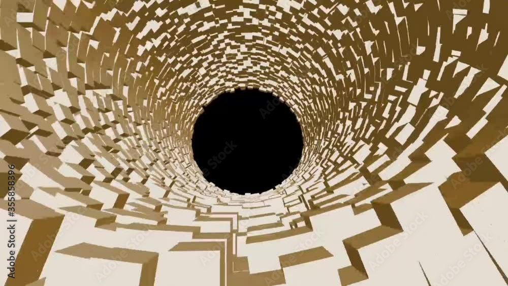 Mapping VJ Loops. 3D Video Mapping. Rotating tube made of moving cubes ...