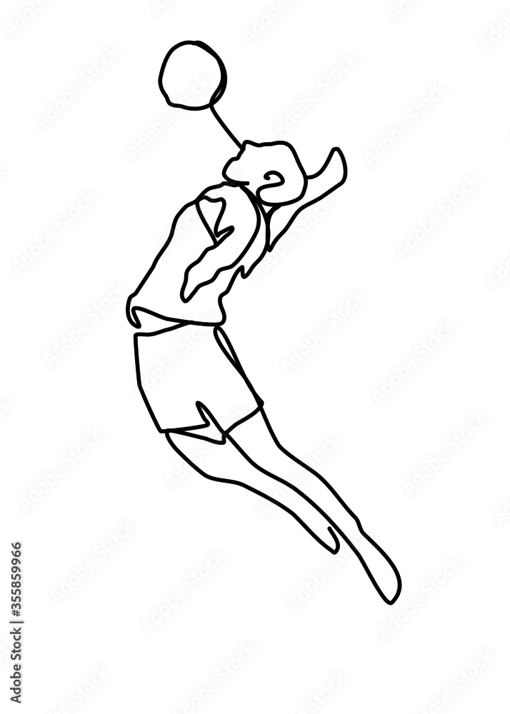 basketball player silhouette, Vector minimalistic. Handball player, one ...