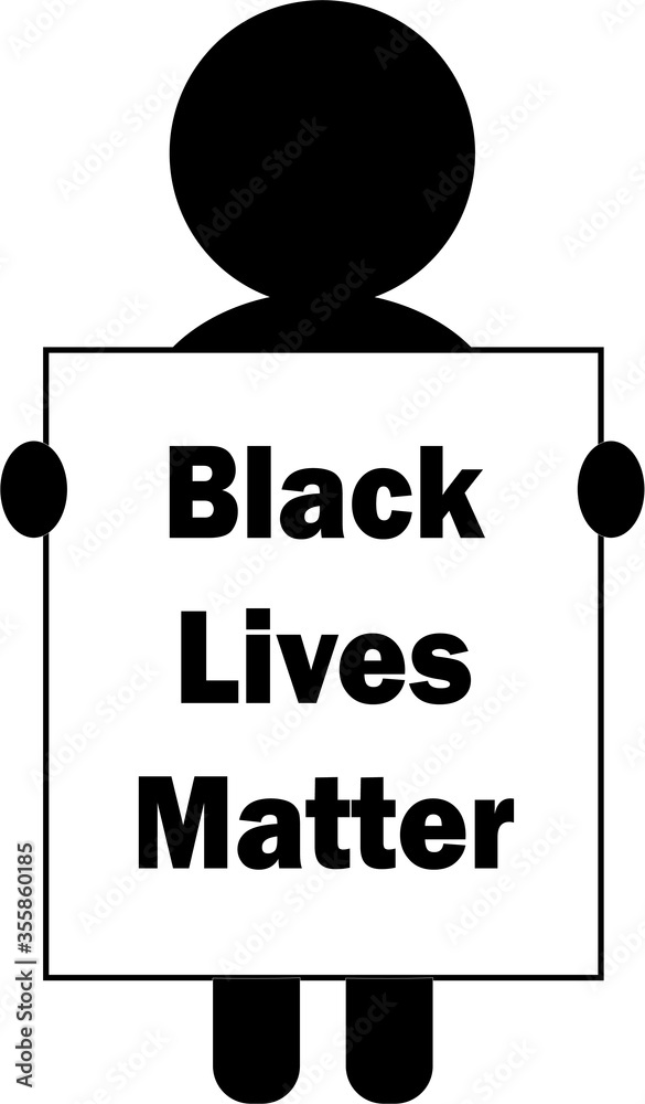 Black lives matter. A black man holding the poster text black lives ...