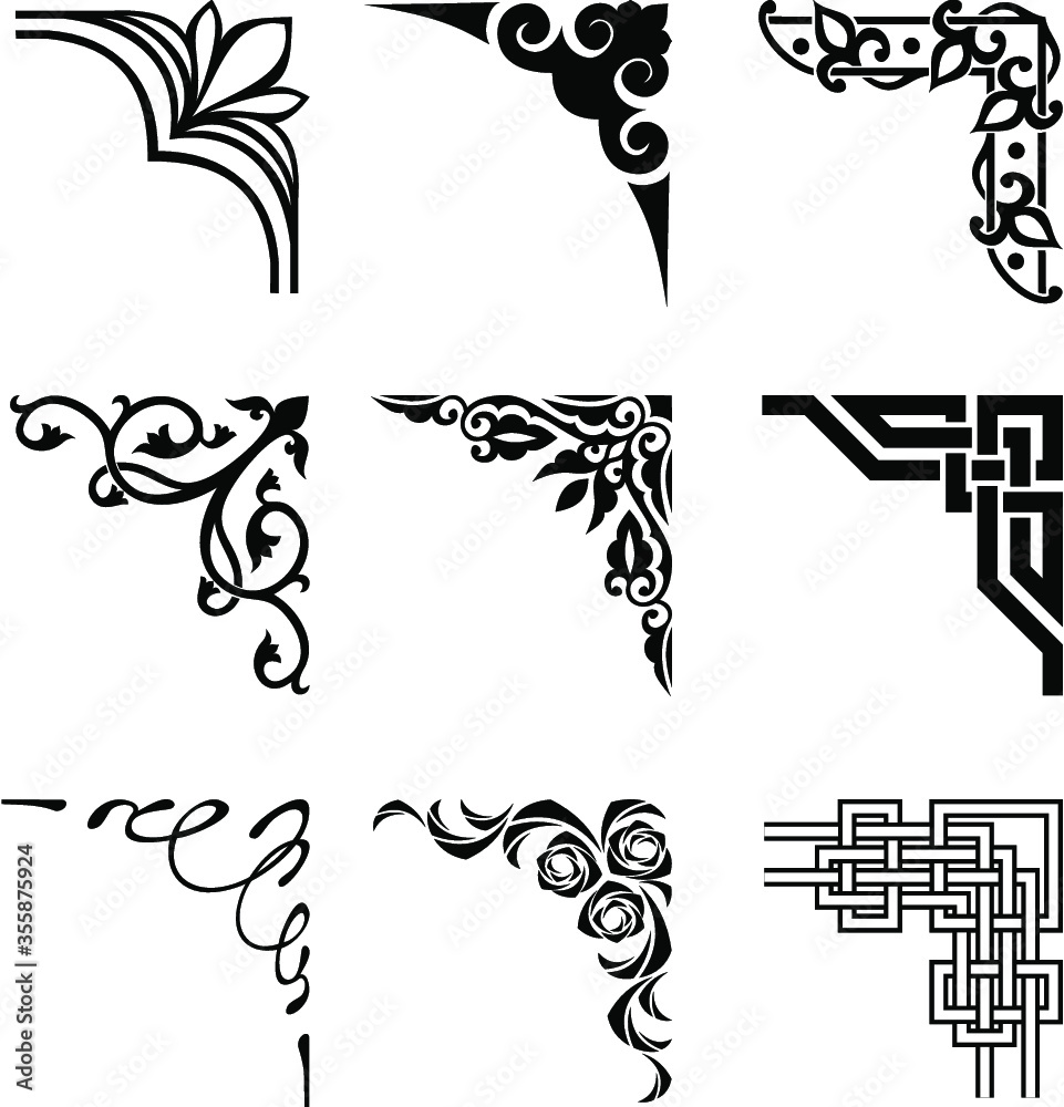 ornamental corners Stock Vector | Adobe Stock