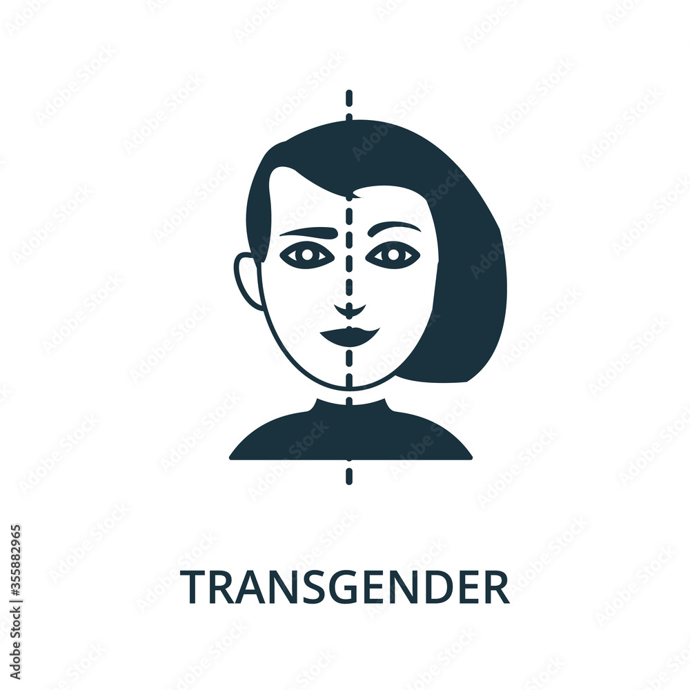 Transgender icon from plastic surgery collection. Simple line element ...